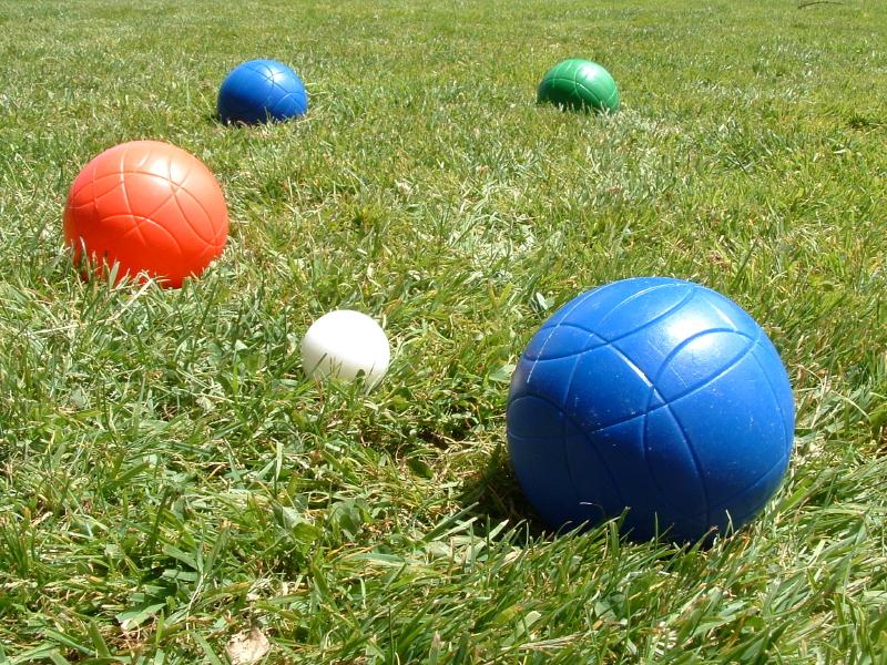 playing bocce ball