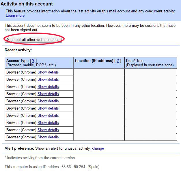 How to Close All Open Sessions in GMail - 3 steps